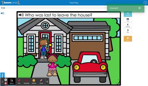 Boom™ Cards Digital Activity for Concepts First & Last by Speech Hamster