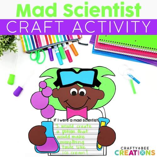 Mad Scientist Craft Science Halloween Writing Prompts Activity Bulletin ...