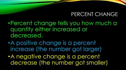 Percent Change Powerpoint Lesson by Learning with love and creativity