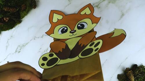 Fox Paper Bag Puppet Craft | Woodland Animal Printable for Prek ...