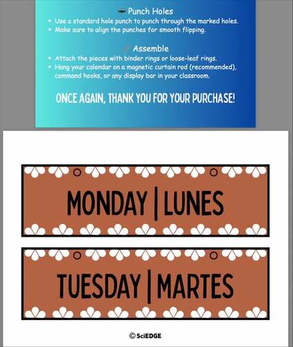 Talavera | Cielito Lindo | Bilingual Flip Calendar by SciEDGE | TPT