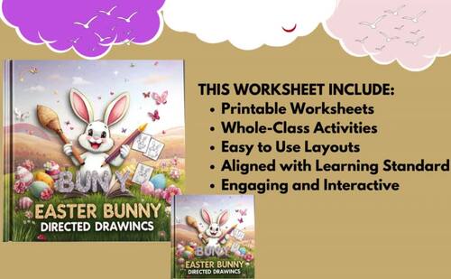 Easter Bunny Directed Drawing Activities 3rd,4th,5th,6th,Grade | TPT