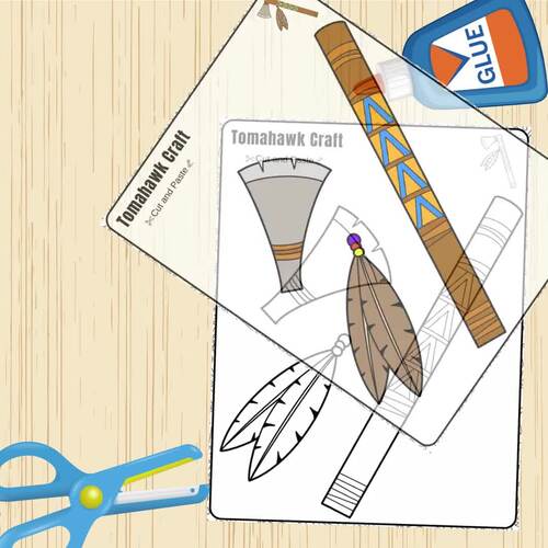 Tomahawk Craft Template-Native American Day Craft-Cut & Paste Activity ...