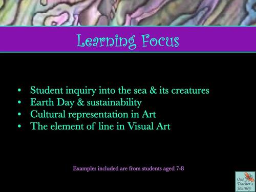 OCEAN CREATURES Art project with guided lesson plan NZ FOCUS 2nd-5th grade