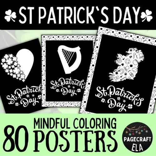 St Patrick's Day Mindful Coloring | Classroom Decor | March 17th