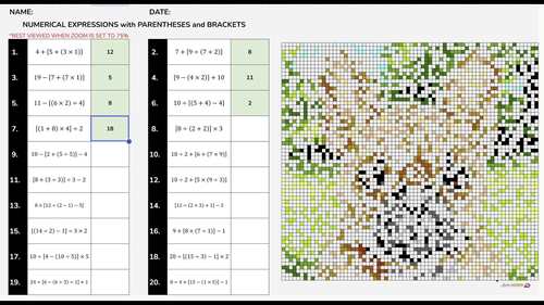 Evaluating Numerical Expressions | Order of Operations with Brackets ...