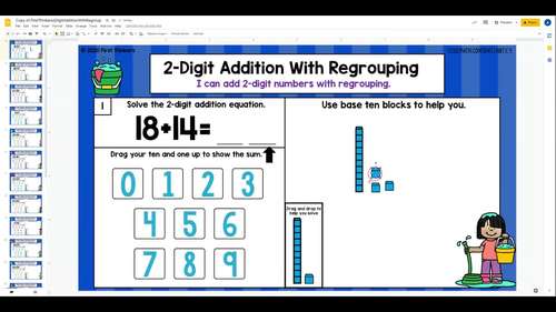 2 Digit Addition With Regrouping Digital Math Game for Google Slides ...