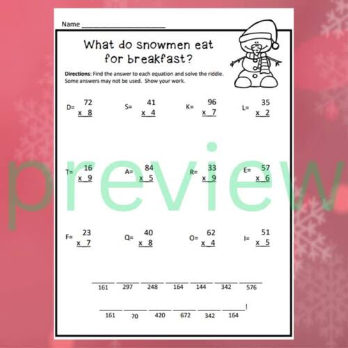 Christmas Multiplication Riddles by Connecting with Social Studies