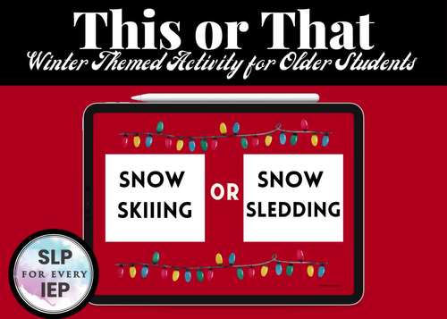 This or That? Winter Themed Activity for Students- Boom™ Deck | TPT