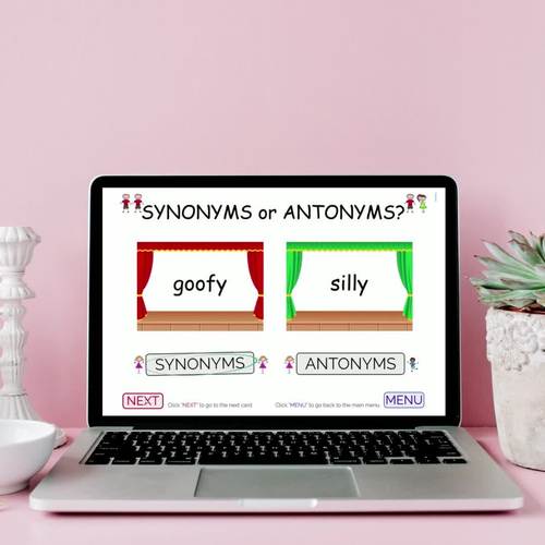 SYNONYMS or ANTONYMS? - Boom Cards™ Distance Learning by Suzuki Speech ...