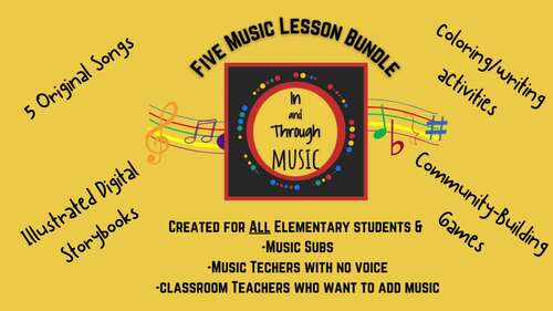 5 No-Prep Lesson BUNDLE for Music Subs: Created for ALL Elementary Grades