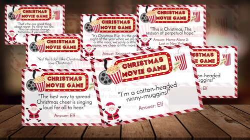 Name the Christmas Movie Game | 48-Card Printable Christmas Party Game ...