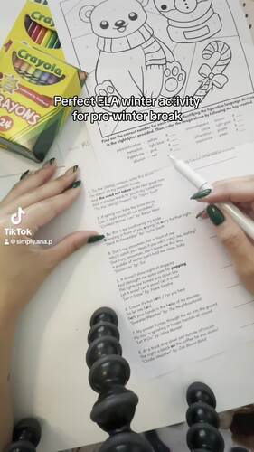 Winter ELA Activity - Color by Numbers by Simply Ana P | TPT