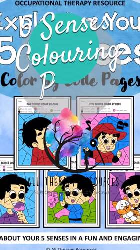 Exploring Your 5 Senses Color by Code Pages - Occupational Therapy