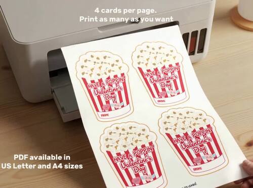 Have a Poppin' Valentine's Day - Popcorn Valentine Treat Gift Tag