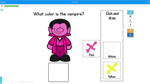 Vampire Halloween Color Matching | Boom Cards Distance Learning | TPT