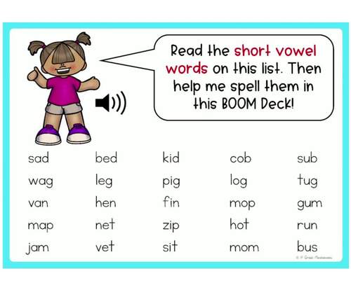 Phonics CVC Task Cards Listen and Type BOOM CARDS™ by 1st Grade Pandamania