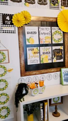 MEGA Farmhouse Lemon classroom Decor Bundle - Editable by Lisa's Classroom