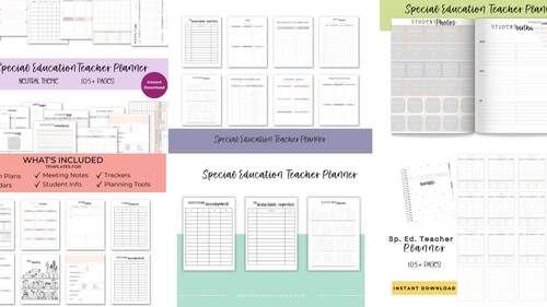 Printable Special Education Teacher Planner - Neutral by Play Therapy ...