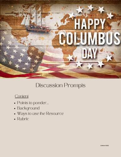 Columbus Day: DISCUSSION PROMPTS by Josephine's EFL Classroom | TPT
