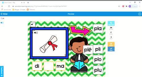 BOOM CARDS: SÍLABAS TRABADAS con PL | Spanish Blends | Digital by Ms ...