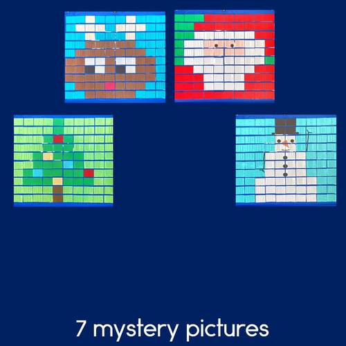 Christmas Winter Place Value Base Ten Blocks Mystery Pictures for ...