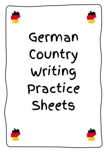 German Countries Worksheets for Handwriting Practice by Worksheet Whisperer