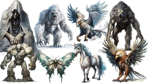 Watercolor Mythological Creatures Set of 20 Files by ArtisticTimberStudio