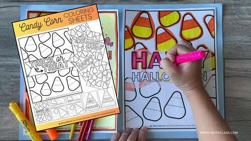 Halloween Candy Corn Coloring Pages, Trick or Treat October Morning ...