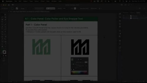 Adobe Illustrator - Color Panel, Color Picker and Eye Dropper Tool