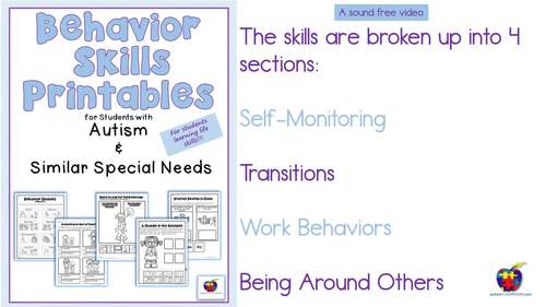 Behavior Skills Printables for Students with Autism (Behavior Support)
