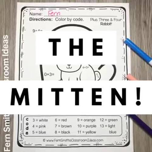 Winter Color By Number Addition for The Mitten by Fern Smith's ...