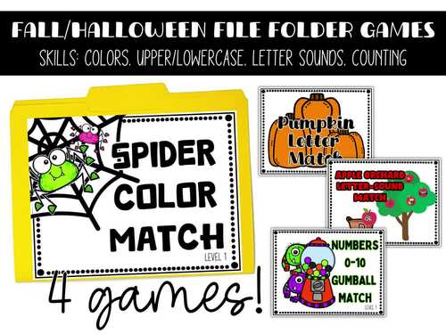 Fall File Folder Games, Basic Skills Activities, Independent Practice