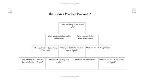 8 History The Tudors Practice Pyramid Worksheets PDF by Worksheet Whisperer