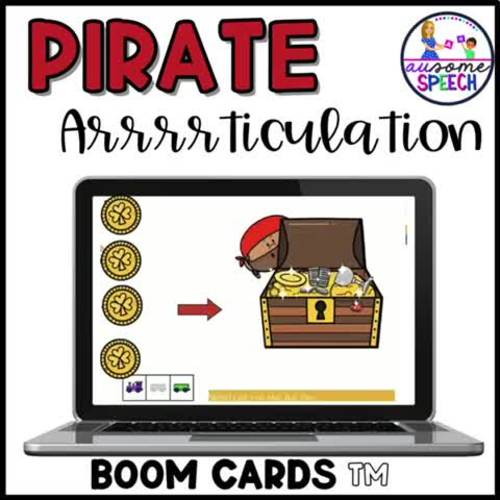 Boom Cards for Speech Therapy: Pirate Theme Articulation Apraxia Set