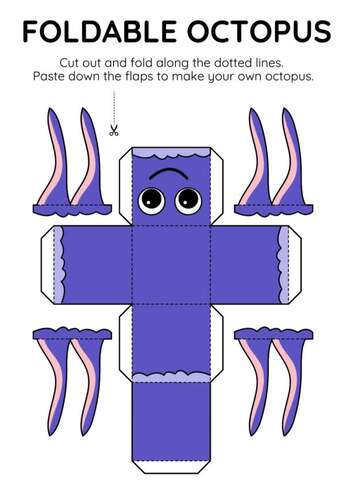 Foldable Animals Kids' activity | A4 and 11x8.5 inch | Digital Download