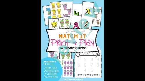 Numbers to 10 Math Games and Craft by From the Pond | TPT