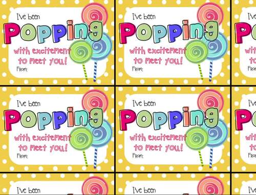 Lollipop/ Blow Pop Beginning of Year Gift Tag- I've been popping with ...