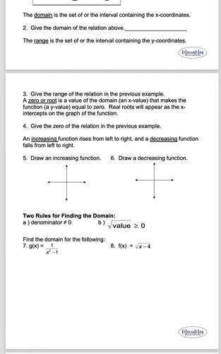 Precalculus - Algebra Review & Functions Unit - Functions Lesson