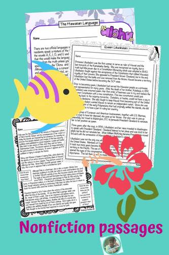 Hawaii: Informational Text passages, Printables, Task Cards | TPT