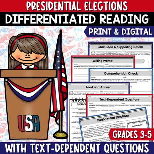 Presidential Elections Differentiated Close Reading Passage ...