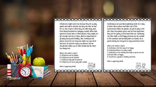 AUTHOR'S CLAIM EVIDENCE & REASONING Escape Room Game - Digital & Print