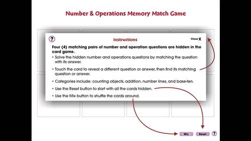 Number & Operations: Memory Match Game - MAC Gr. PK-2 by CCP Interactive