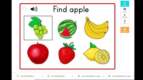Fruit Identification Level 4 | Boom Cards | Receptive Language by Smart Way