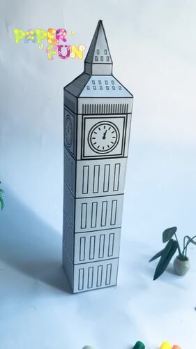DIY Paper Big Ben Model: London Activity (PDF Template A4 Size) | TPT