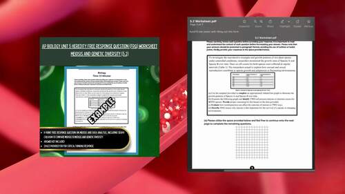 AP Biology UNIT 5 Heredity Meiosis & Genetic Diversity 5.2 FRQ Worksheet