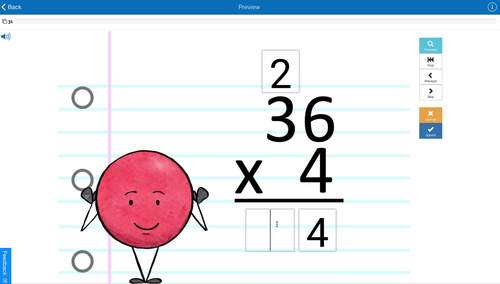 2 Digit by 1 Digit Multiplication Math Boom Cards Digital Task Cards