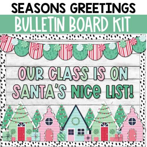 Seasons Greetings Christmas Bulletin Board Kit / Winter Bulletin Board