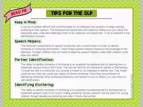 Identification of Stuttering for Fluency Speech Therapy | TpT