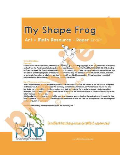 2D Shape Craft Activity - Spring Frog by From the Pond | TPT